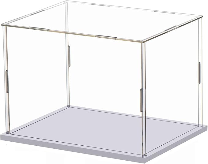 CRYLUX Clear Acrylic Display Case with PVC Material White Base ...