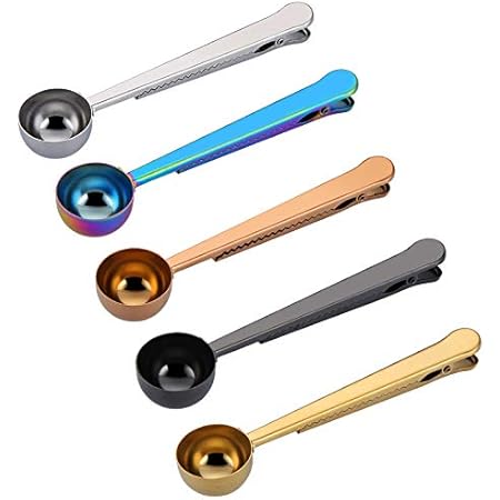 Amazon.com: Coffee Scoop Clip Stainless Steel Tablespoon Coffee Spoon ...