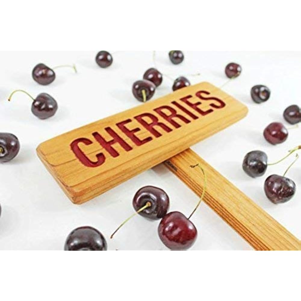 $5/mo - Finance CHERRIES Rustic Tree Sign, Hand Routed, Garden Marker ...