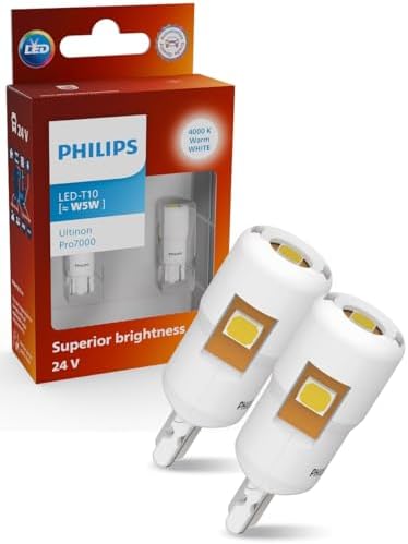 Philips Ultinon Pro7000 LED T10 lampe de signalisation automobile (W5W), 4.000K warm white, 24V ...