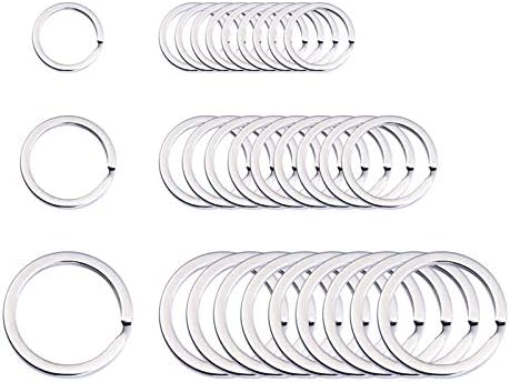 Fuyamp 30 Pieces Key Ring Key Fobs, Round Split Rings Key Chain Metal ...