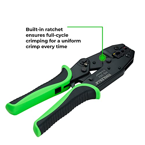 Toolzilla Cable Crimping Tool – Heavy Duty Ratcheting Wire Crimper ...
