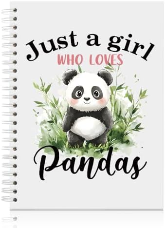Amazon.com : Mhfpl Just a Girl Who Loves Pandas Spiral Notebook, Cute ...