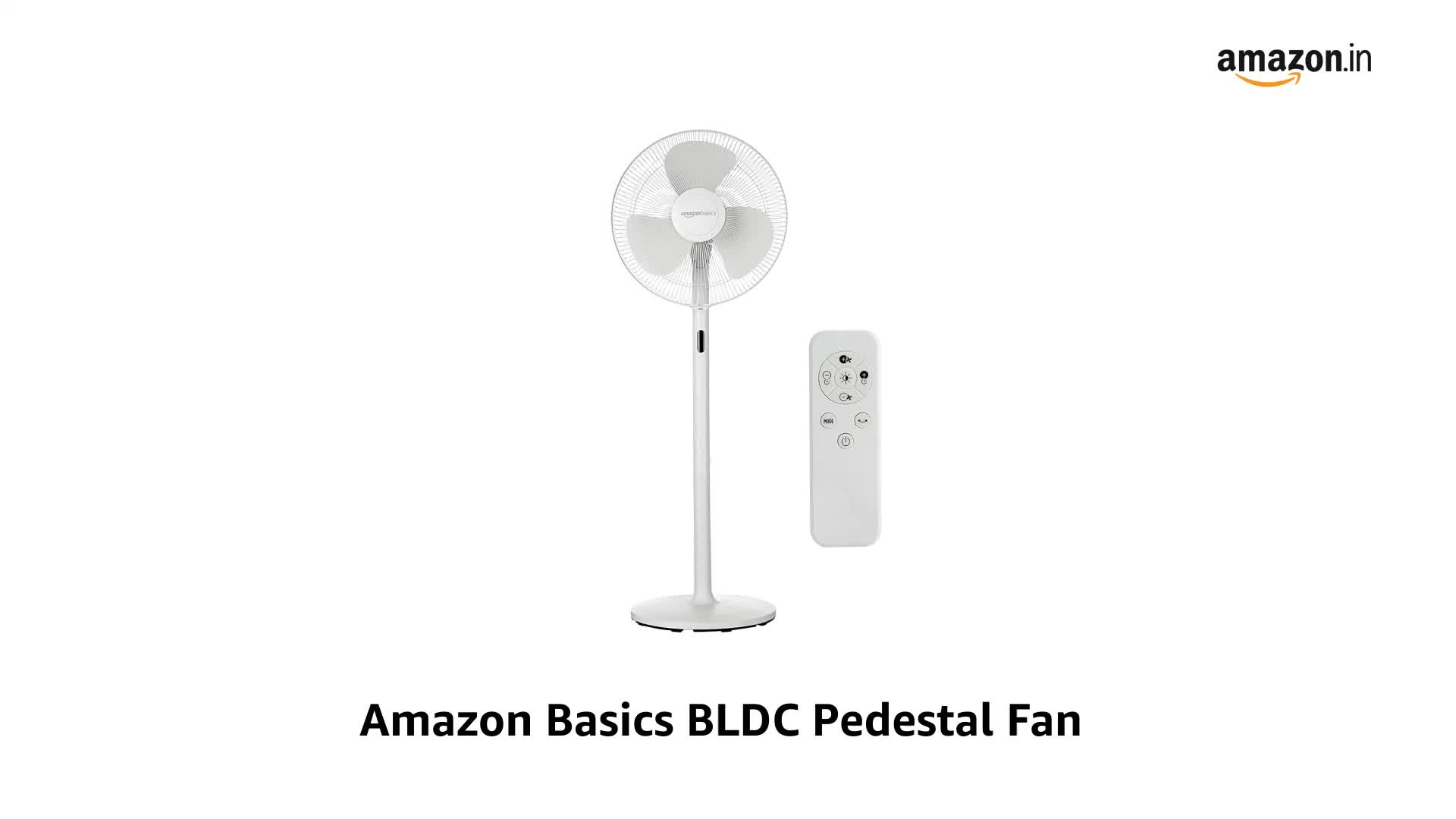 Watch Amazon Basics 400 mm 2-in-1 BLDC Pedestal Fan with Remote Control ...