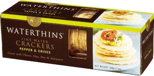 Waterthins Fine Wafer Cracker - Pepper and Chive, 100g Carton : Amazon ...