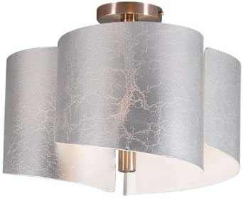 QAZQA Design/Modern Ceiling Lamp/Ceiling Flush Light Salerno Silver ...