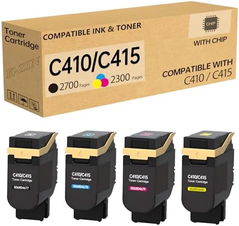 Amazon.com: K-ZIN C410 C415 Toner Cartridge(with Chip) Compatible with ...