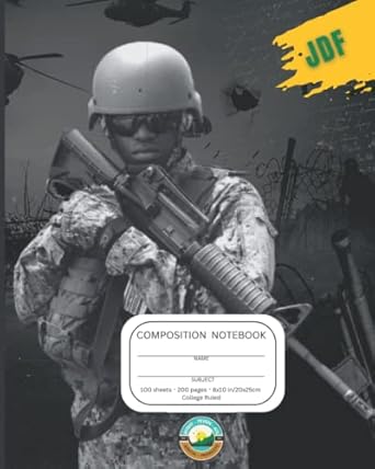 Jamaican Composition Notebook, JDF Soldier College Ruled 200 Pages (100 ...