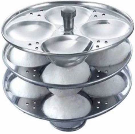 Stainless Steel 3-Rack Idli Stand, Makes 12 Idlis Induction & Standard ...