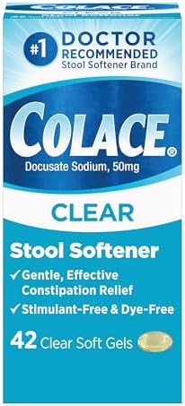 Amazon.com: Colace Clear Stool Softener Soft Gel Capsules Constipation ...
