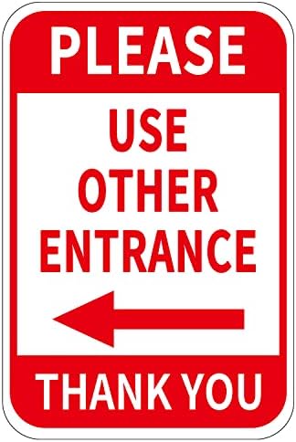 Amazon.com: Meitaat Please Use Other Entrance Sign Aluminum 12x8 Inch ...