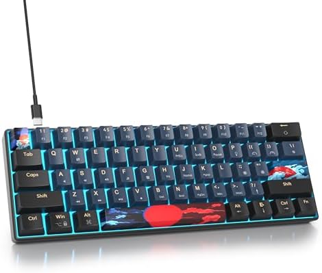 Ussixchare 60 Percent Gaming Keyboard 60% Mechanical Keyboard LED ...