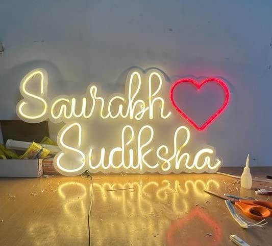 Buy Couple Name Neon Sign - Custom LED Light Neon Sign Lights for Wall ...