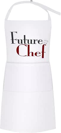 Amazon.com: Curdesi Adjustable Bib Apron with 2 Pockets Future Chef ...