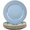 Amazon.com | UOEKCS Blue Beaded Charger Plates, 13 Inch Plastic Round ...