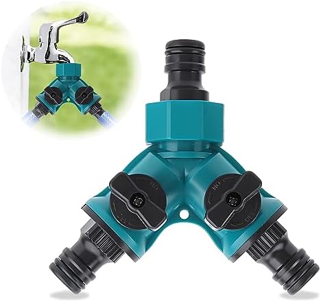 2 Way Hose Splitter ABS Dual Pipes Connector Garden Hose Pipe Splitter ...