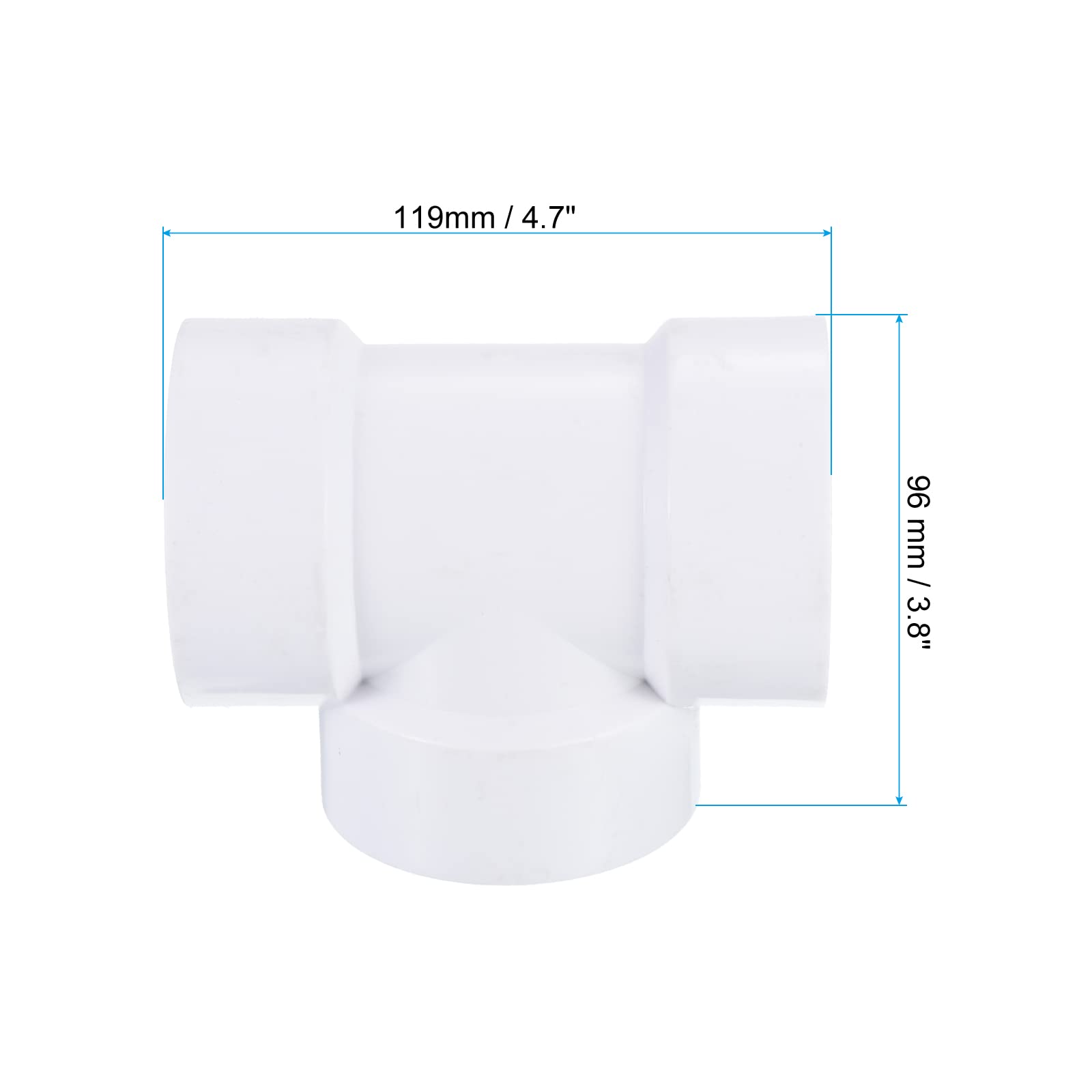 PATIKIL UPVC Pipe Fitting, 3 Pack 2PT Female Thread Tee Socket Hose ...