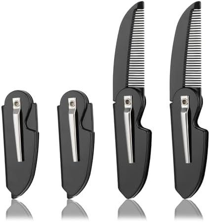 Amazon.com : 4 Pcs Folding Mustache Comb Portable Beard Comb Fine Teeth ...