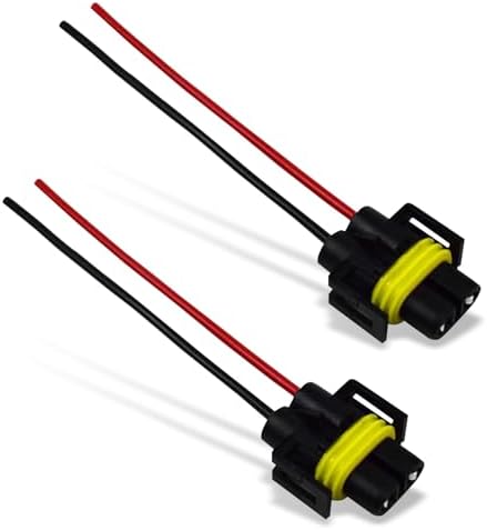 Amazon.com: cerfioo Pack-2 Car H8/H9/H11 Socket Harness, Waterproof ...