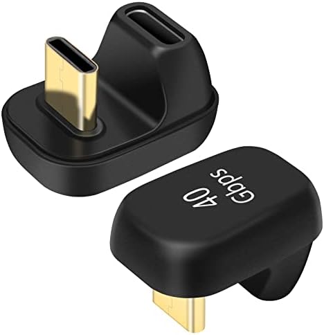 USB C 180 Degree Angled Adapter, U Shape USB C 4.0 Male to Female, Type ...