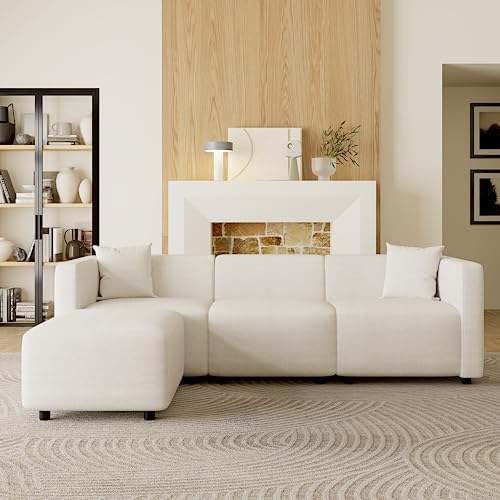 Amazon.com: Acanva Modern Small Space Sectional Sofa Set, Linen-Like ...