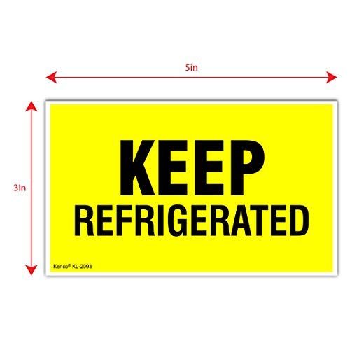 Amazon.com : Kenco 3" X 5" Keep Refrigerated Fluorescent Shipping Label ...
