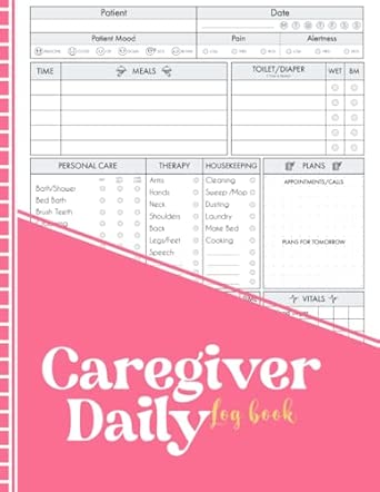 Caregiver Daily Log Book: A Complete Record for Tracking Vitals, Medications, Appointments, and ...