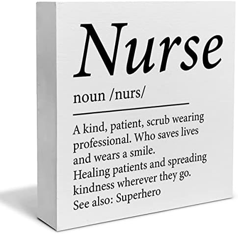 Amazon.com: Nurse Definition Decorative Wooden Box Sign Wood Block ...