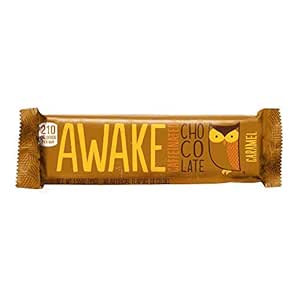 Amazon.com : Awake Caffeinated Chocolate Energy Bar, Caramel Chocolate ...
