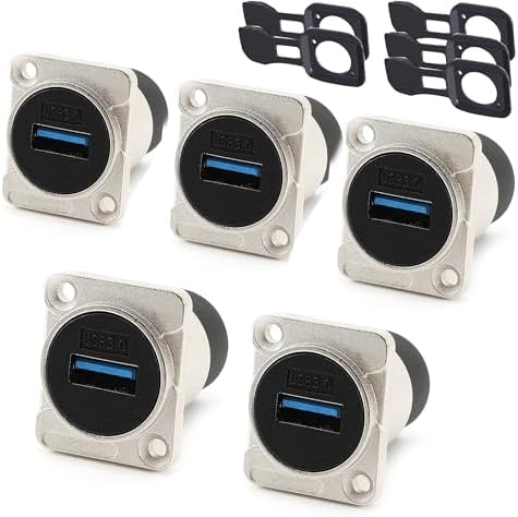 Amazon.com: kuosbiu 5 PCS USB 3.0 Panel Mount Connector, Zinc Alloy ...