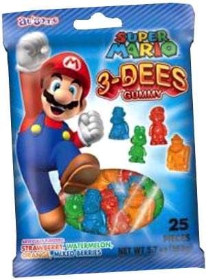 Amazon.com: Super Mario 3-Dees Gummies Peg Bag Clip Strip 12 Pack Set ...