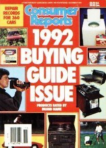 Consumer Reports 1992 Buying Guide Issue: Consumer Reports ...