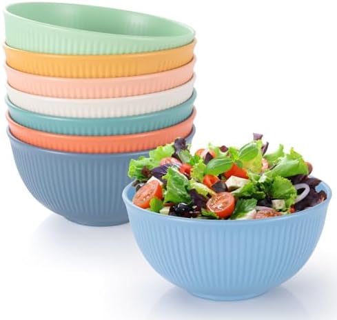 Esilihom 8Pcs Unbreakable Cereal Bowls Set, 655ml Lightweight Bowl ...