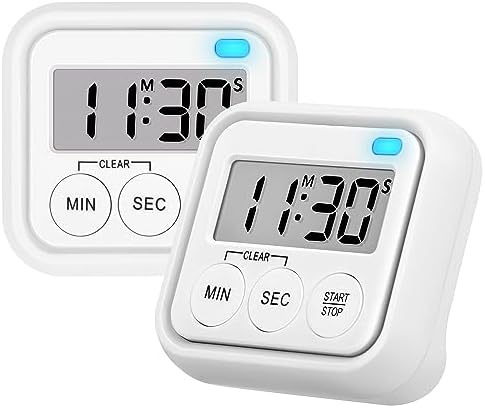 Amazon.com: Uigos 2 Pack Digital Kitchen Timer II 2.0, Big Digits, Loud Alarm, Magnetic Backing ...