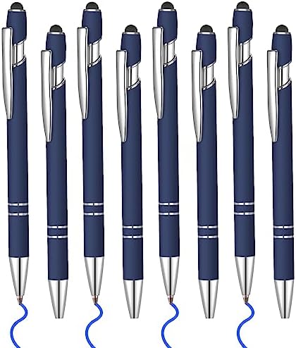 Amazon.com : Lragvtbk 8 Pcs Blue Ink Ballpoint Pen with Stylus Tip 2 in ...