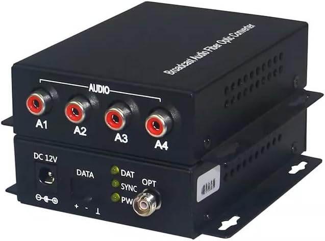 Hanutech 4CH RCA Audio To Fiber Extender, Audio Optical Media Converter ...
