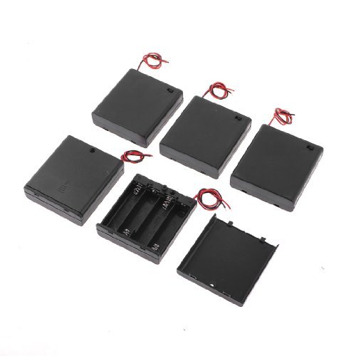 PRAV® 5 Pcs 2 Wire ON/Off Switch Cases Holders for 4x1. 5V AA Battery ...