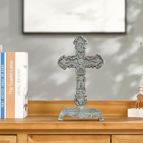 Amazon.com: Retrome 12" H Cast Iron Cross Stand Tabletop for Home Decor ...