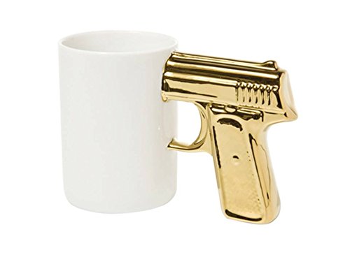 Buy Think funky gun handle mug(golden) Online at Low Prices in India ...