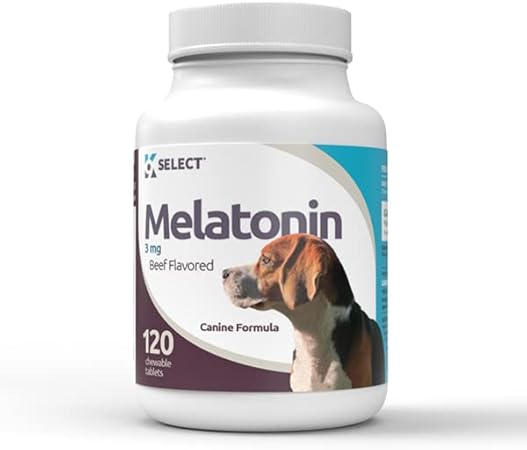 K9 Select Melatonin for Dogs, 3mg - 120 Beef Flavored Chewable Tablets ...