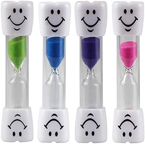 4 Pieces 3 Minute Toothbrush Sand Timer for Kids, Assorted Colors Tooth ...