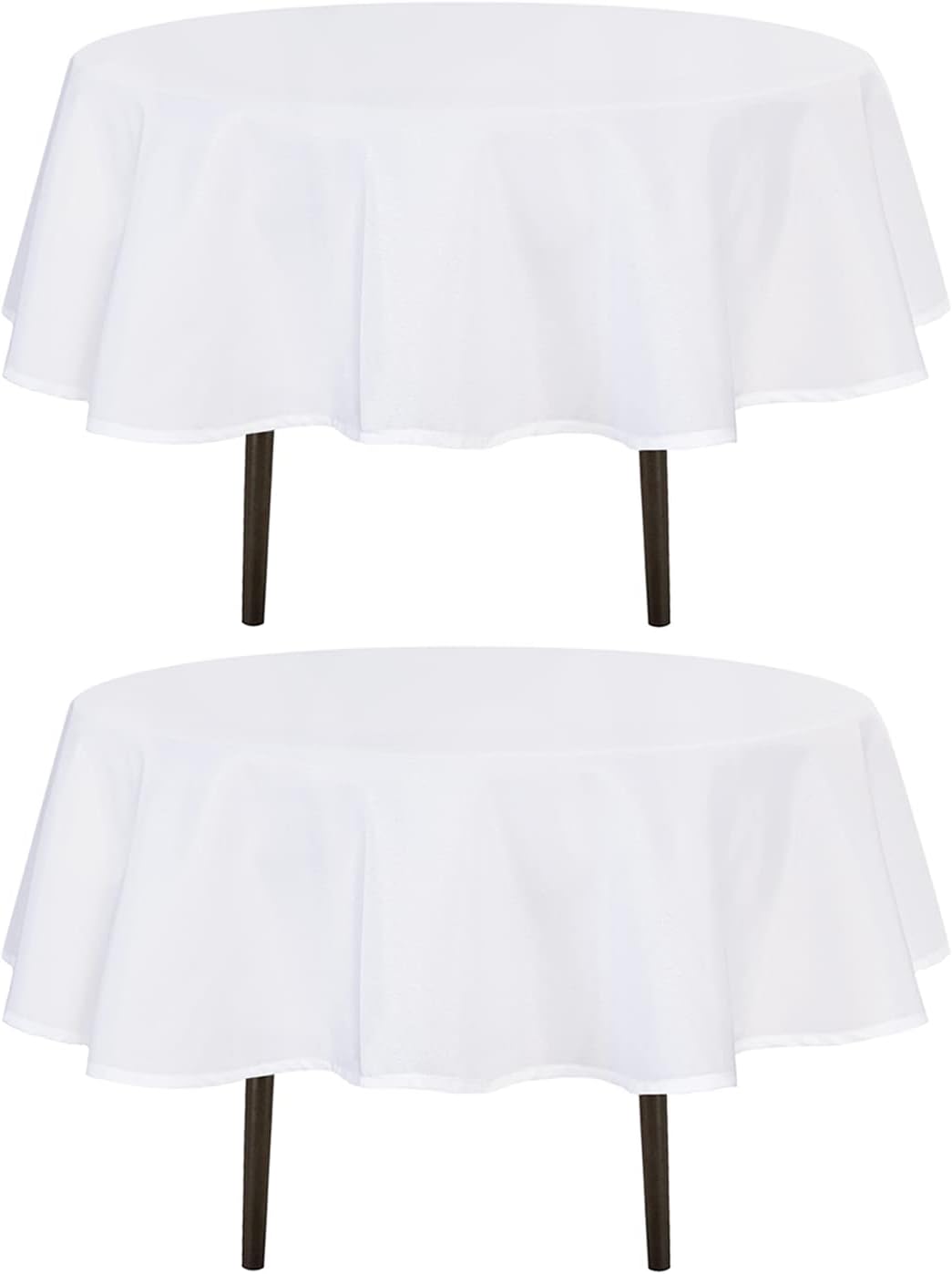 Amazon.com: MYSKY HOME 2 Pack White Tablecloth 60 Inch Round Table ...