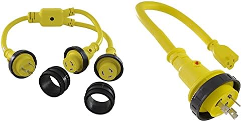 Conntek Marine Shore Y Adapter 30-Amp Shore Male Plug to 30-Amp Shore ...