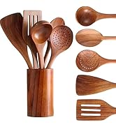 Amazon.com: chanseens 6 Piece Wooden Cooking Spoons – Wooden Cooking ...