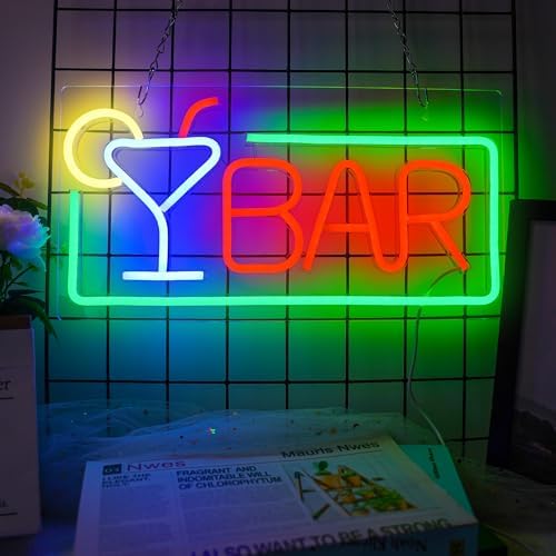 FITNATE Neon Bar Sign, LED Neon Light Sign USB Powered Decorative Bar ...