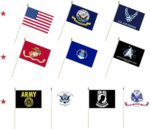 Amazon.com : LUSEOAN 20 Pack Military Flag Set Small Mini Army Armed ...