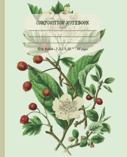 『Composition Notebook: Nature vintage botanical illustration notebook ...