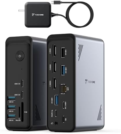 Amazon.com: TobenONE 18 in 1 USB C Docking Station 3 Monitors 4K@60Hz ...