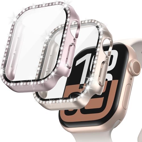 Amazon.com: JZK 2-Pack Bling Case with Tempered Glass for Apple Watch ...