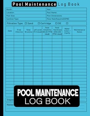 pool maintenance log book: Swimming Pool Information Tracker | Organize ...